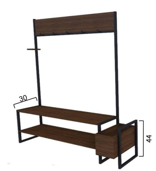 Sapateira e Cabideiro de Madeira e Ferro - Tendenci - Pegasi - Amarelo ...