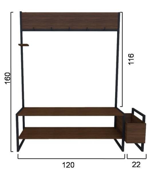 Sapateira e Cabideiro de Madeira e Ferro - Tendenci - Pegasi - Amarelo ...