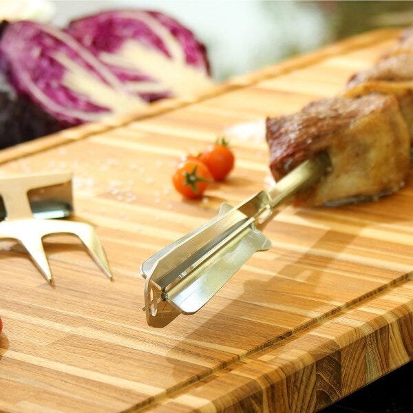 Espeto Premium para Churrasco 78Cm - 100% -Aço Inox Polido | MadeiraMadeira