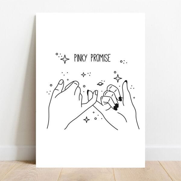 Placa Decorativa Pinky Promise - 40x60cm | MadeiraMadeira