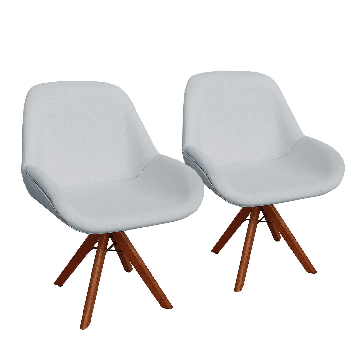 Conj 02 Poltrona Base Giratória Madeira Lisa Pandora Zari Decor Pandora ...