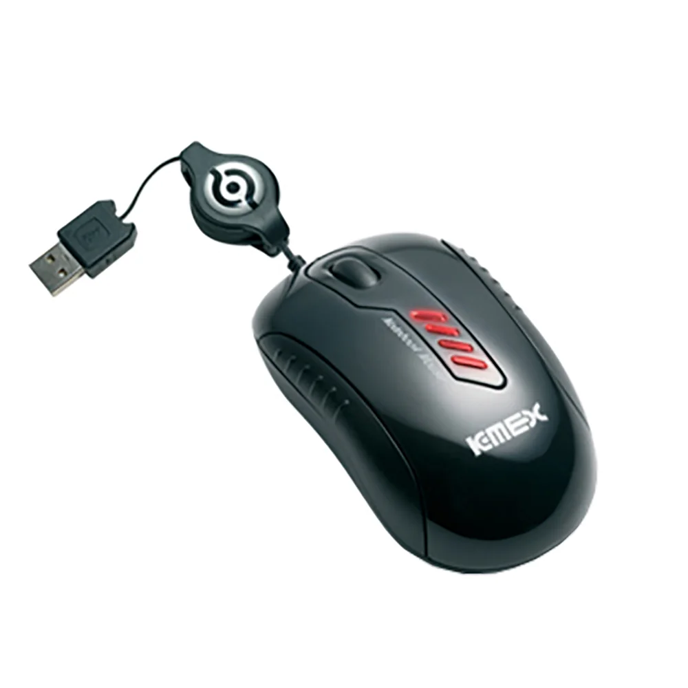 MOUSE ÓPTICO K-MEX MO-E133 USB RETRÁTIL PRETO | MadeiraMadeira