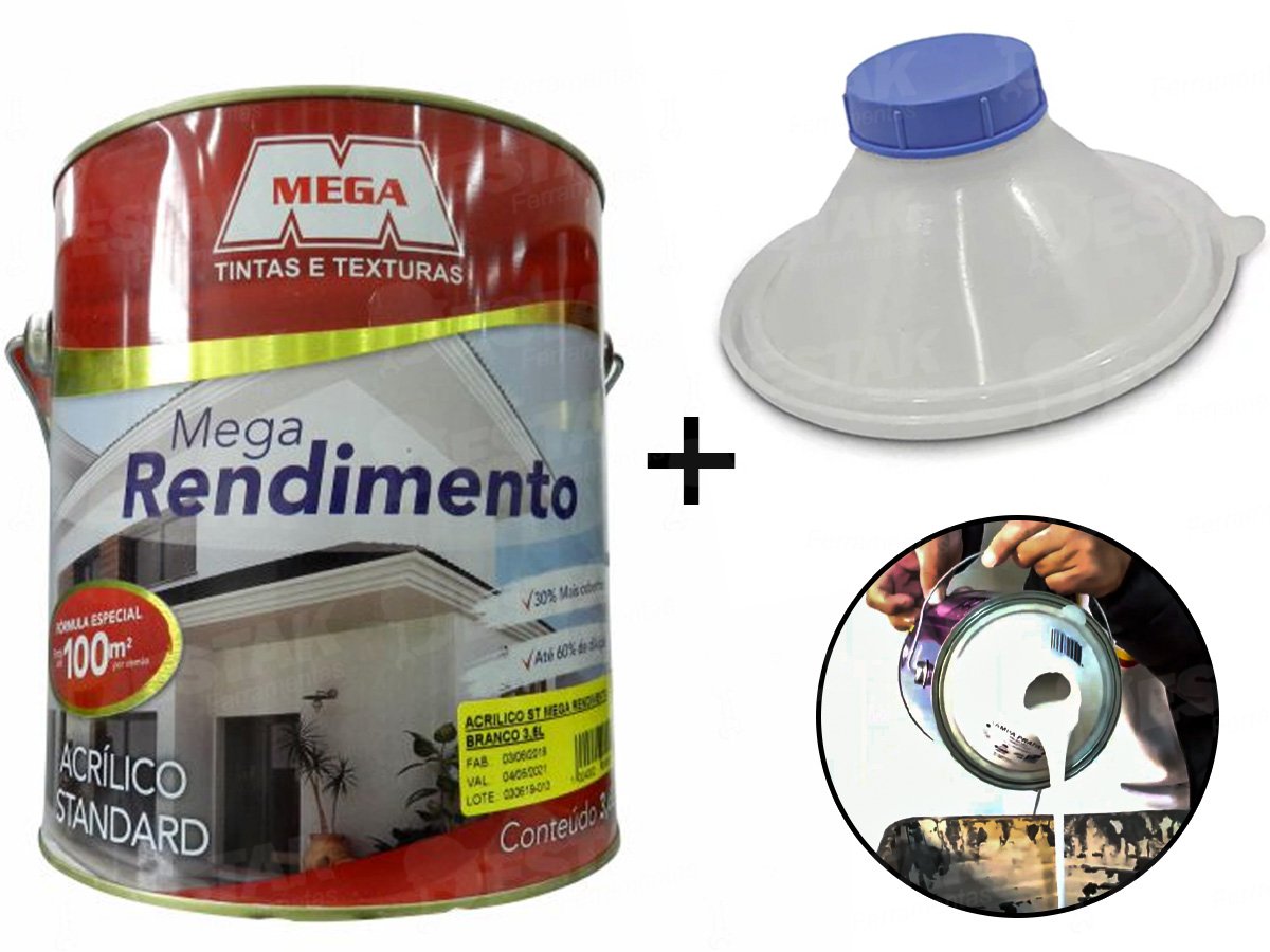 Tinta Mega Acrílica Mega Rendimento 3,6L Branco Gelo | MadeiraMadeira