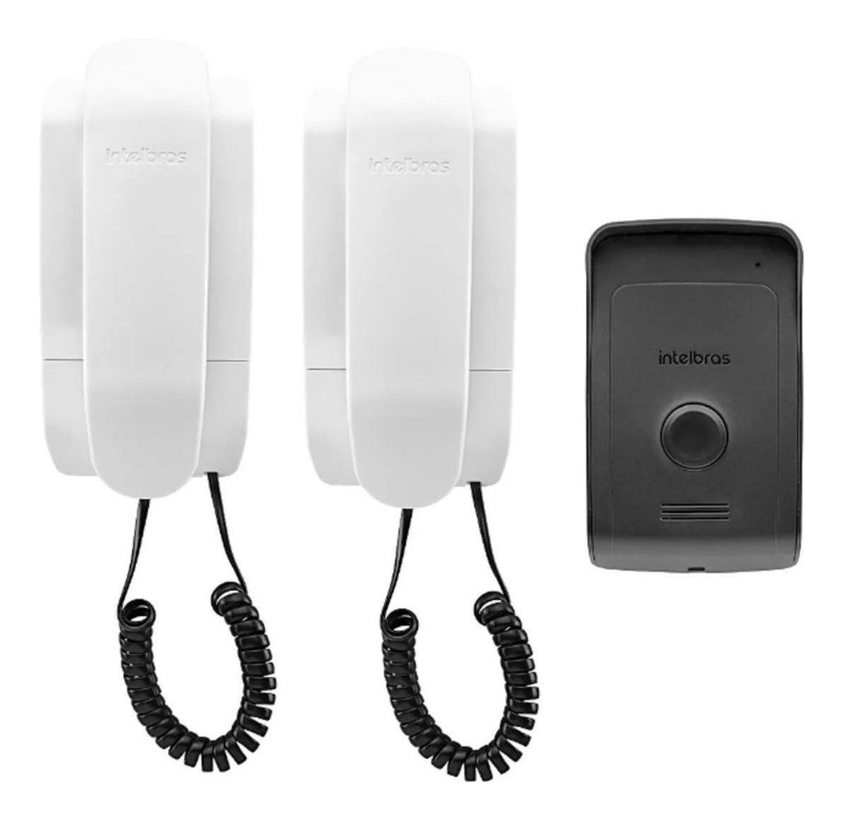 Kit Interfone Intelbras Campainha Porteiro e 2 Extensões Audio ...