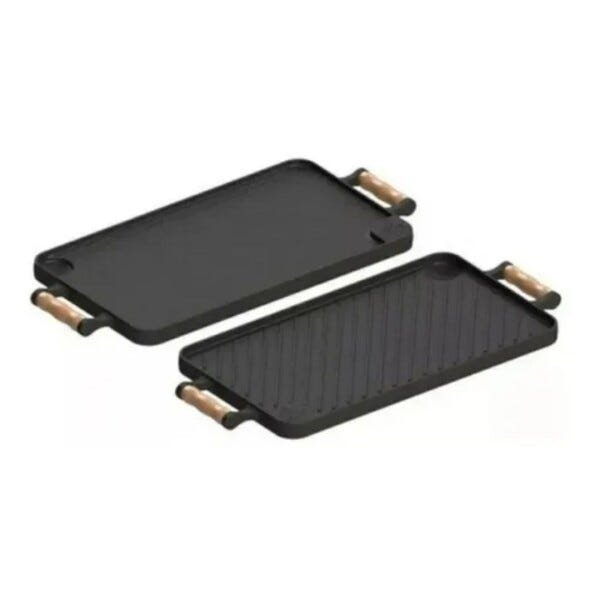 Bifeteira Chapa Dupla Face Em Ferro Fundido 23x28 Cm | MadeiraMadeira