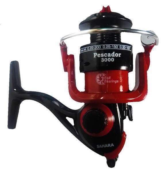 Molinete De Pesca Sahara Pescador 3000 3 Rolamentos | MadeiraMadeira