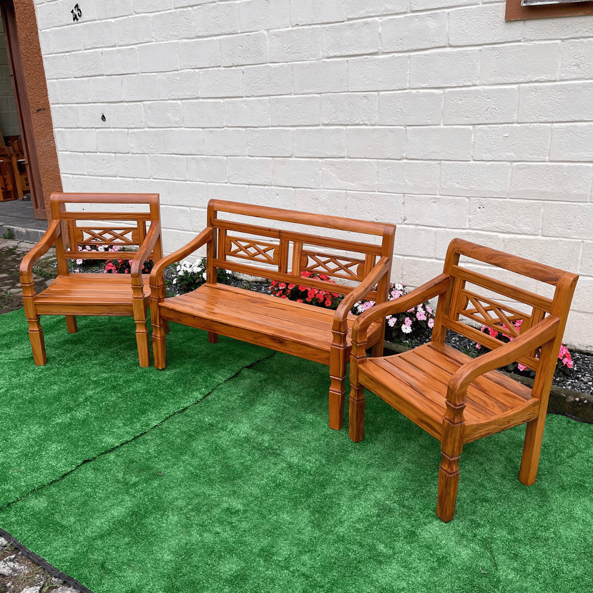 Kit Jogo de Banco 4 Lugares Com Mesa de Centro Madeira de Demolição ...