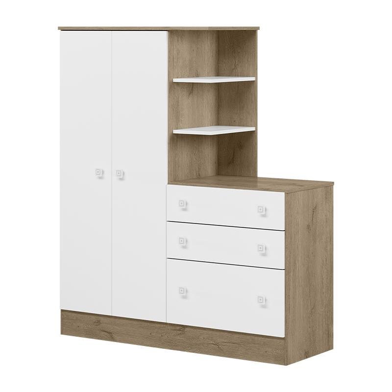 Guarda-Roupa Infantil com Cômoda Doce Sonho 2 Portas 3 Gavetas - Qmovi ...