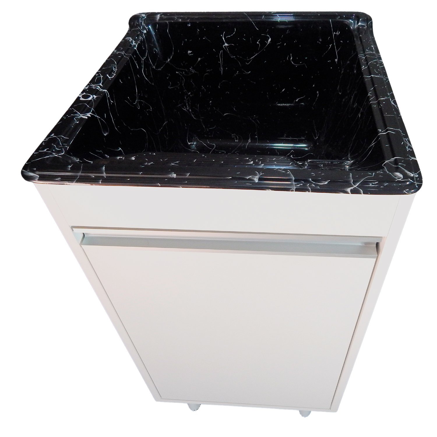 Tanque de Lavar Roupas em Fibra Reforçada 25L Gabinete MDF Cor:Preto ...