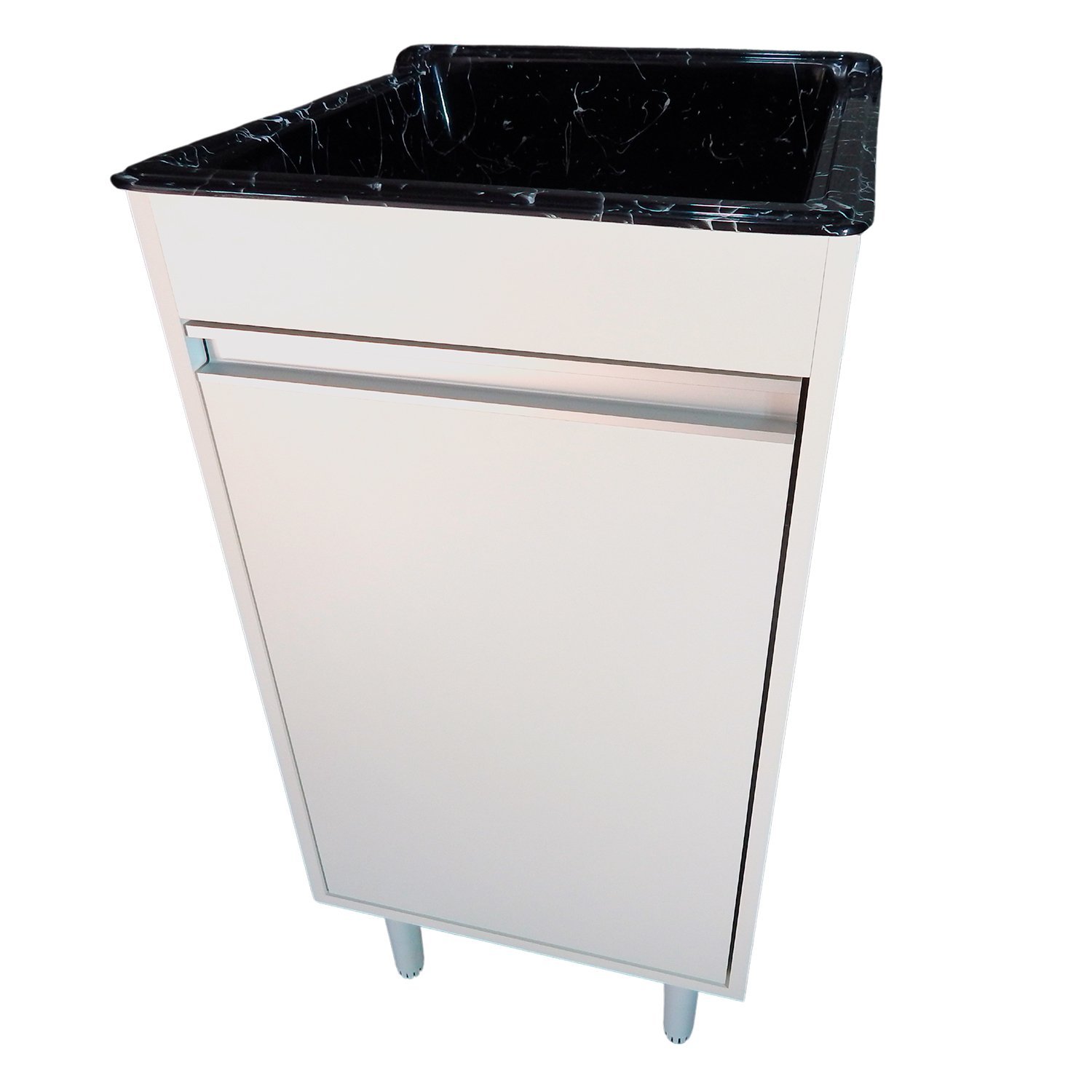 Tanque de Lavar Roupas em Fibra Reforçada 25L Gabinete MDF Cor:Preto ...