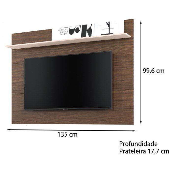 Painel Para TV 55 Polegadas Maia Nogueira Real Off White CLB ...