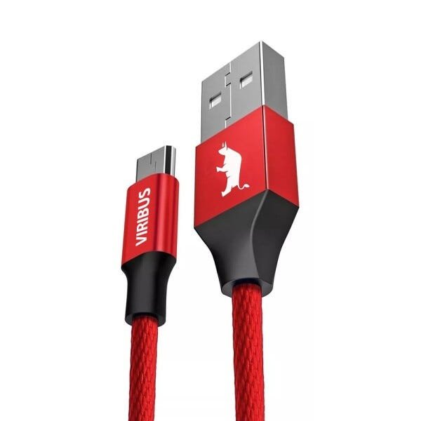 Cabo Micro USB V8 Premium Reforçado 1,5 Metros Viribus - Vermelho ...
