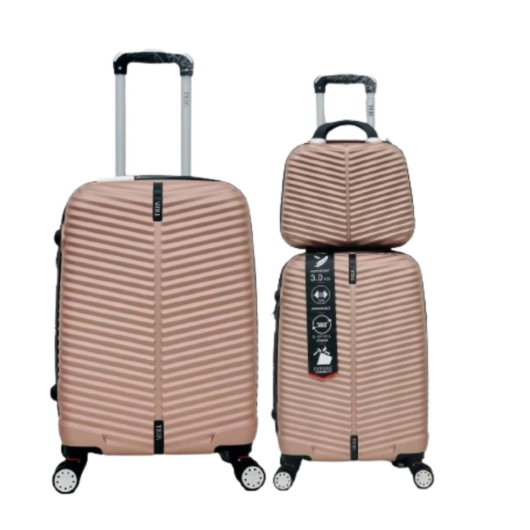 Kit Mala de Viagem Rígida de Fibra Rodinhas 360º - 3 peças (P -G ...