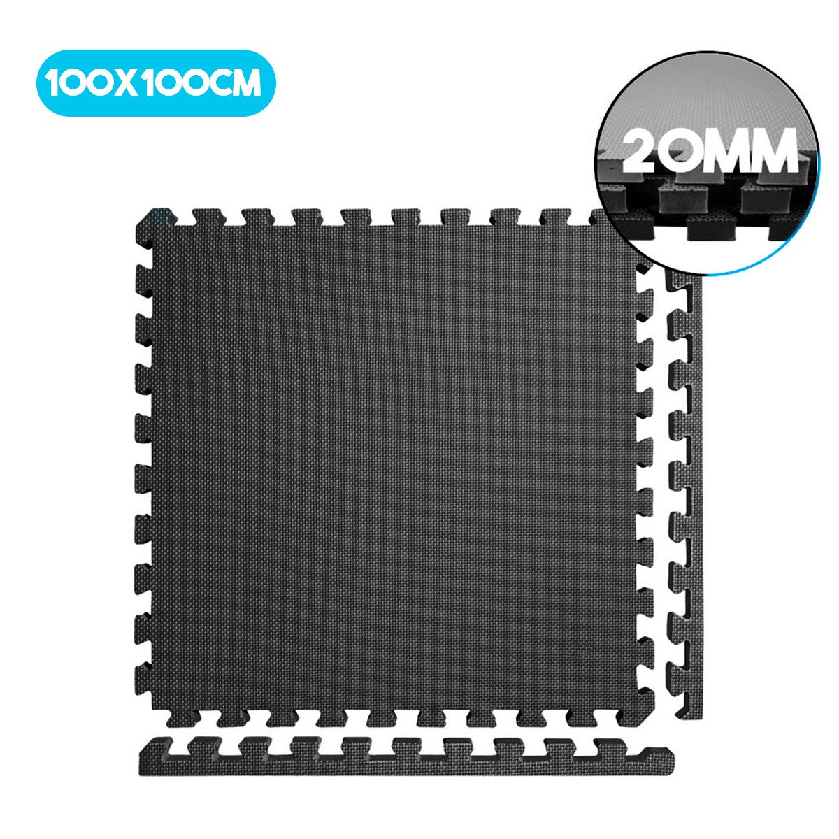 Kit 4 Tatames Eva1x1x2 cm preto com Lona Plástica 4 x 4m | MadeiraMadeira
