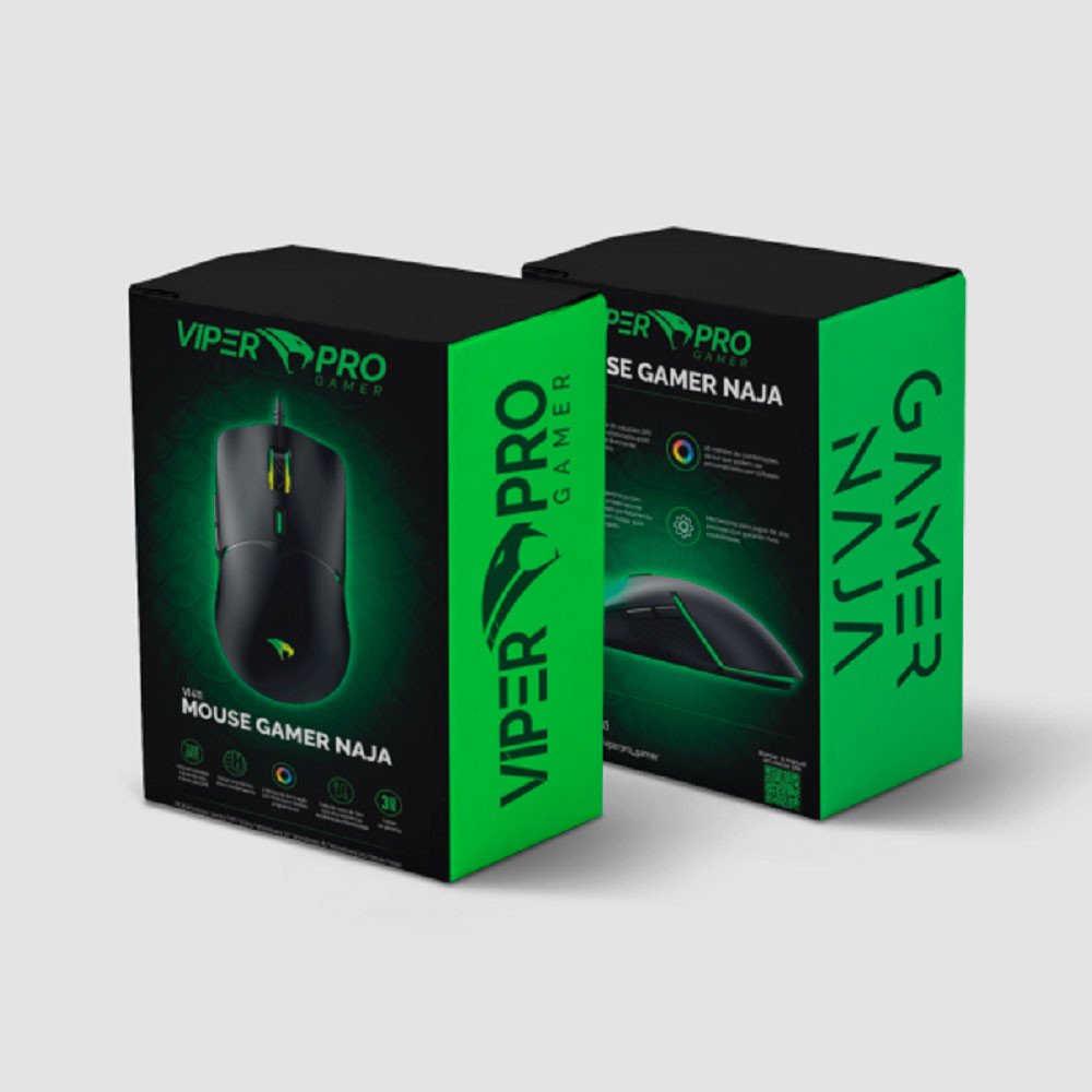 Mouse Gamer Viper Pro V1411 Naja Rgb 7200 Dpis 06 Botões Usb Preto Vivensis | MadeiraMadeira