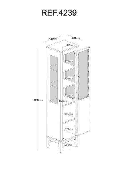 Cristaleira 1 Porta - Branco | MadeiraMadeira