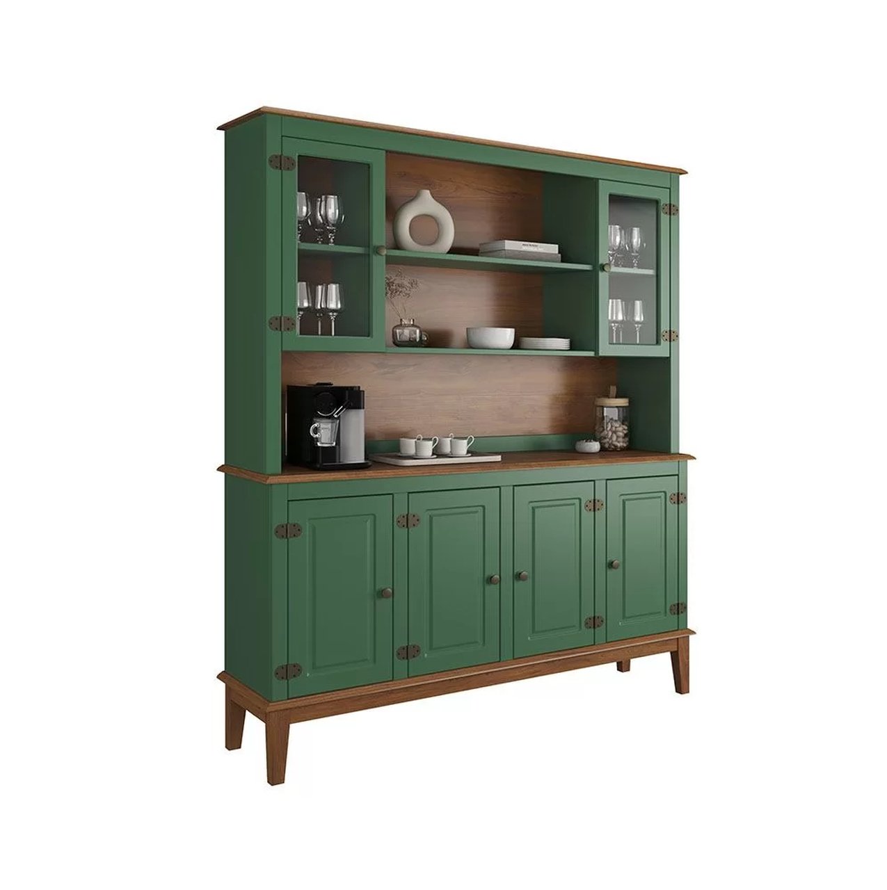 Arca e Oratório 6 Portas - Madeira Maciça - Verde | MadeiraMadeira