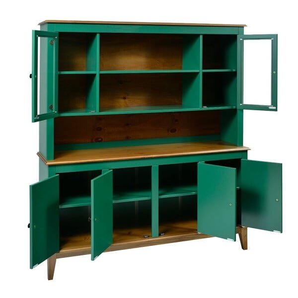 Arca e Oratório 6 Portas - Madeira Maciça - Verde | MadeiraMadeira