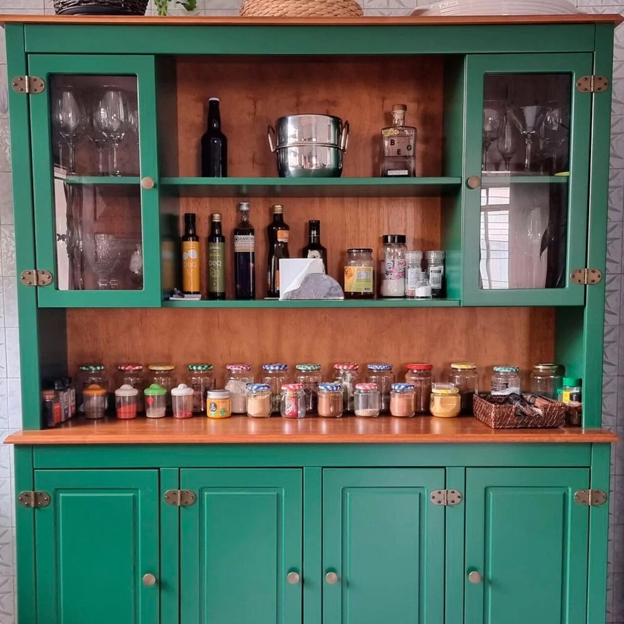 Arca e Oratório 6 Portas - Madeira Maciça - Verde | MadeiraMadeira