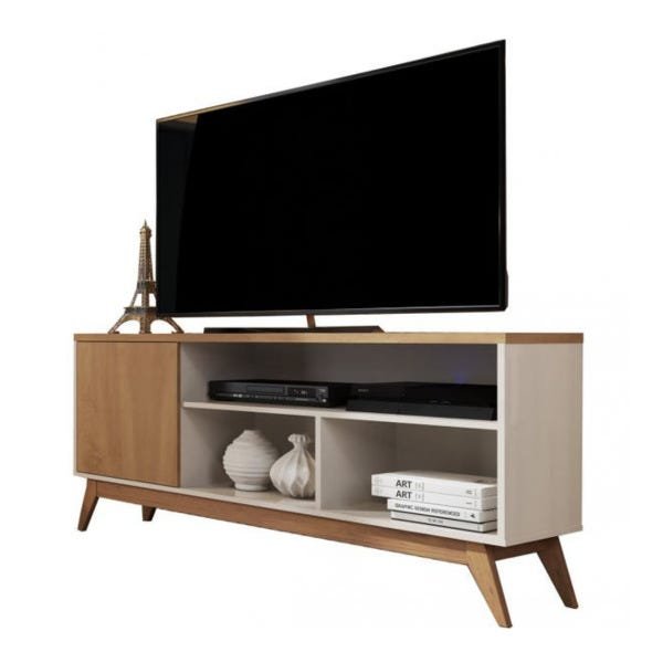 Rack Retro para TV 50 Polegadas Anitta Off White Nature Anto Moveis ...