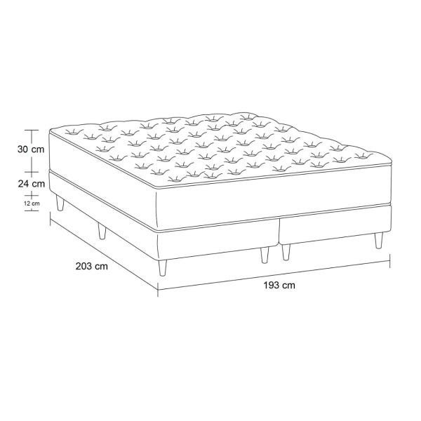 Cama Box Colchão Mola Ensacada King Confortabile Firme | MadeiraMadeira