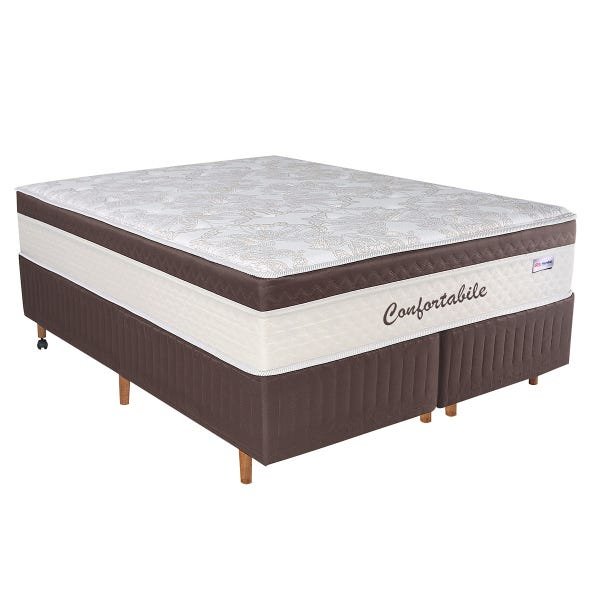 Cama Box Colchão Mola Ensacada Queen Firme Confortabile | MadeiraMadeira