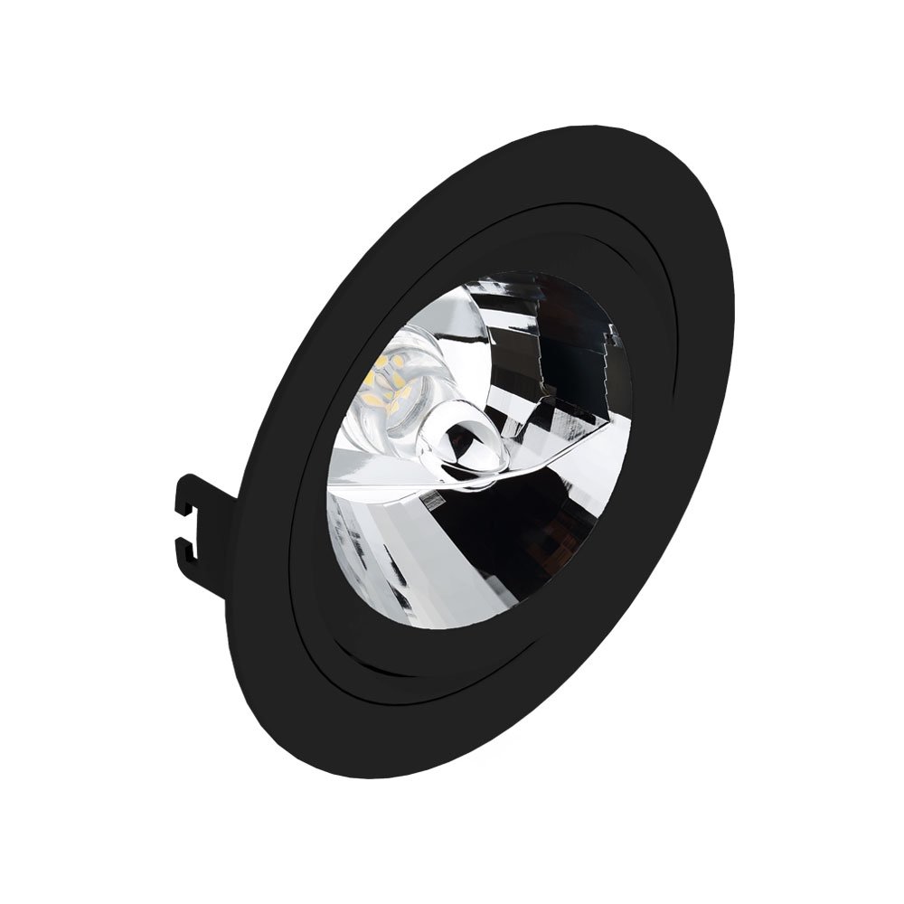 KIT 5 Spots Embutir AR111 Redondo Preto Face Plana - SaveEnergy | MadeiraMadeira
