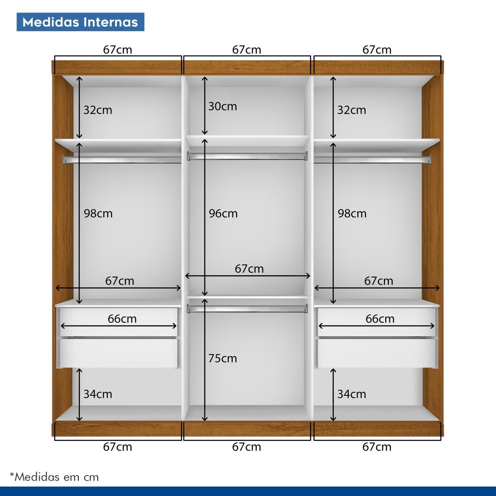 Guarda-Roupa Casal 3 Portas de Correr 4 Gavetas e 9 Espelhos Rennes ...