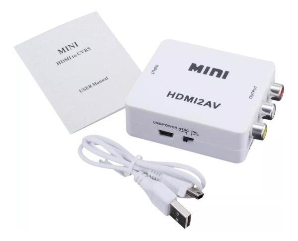 Adaptador Conversor Hdmi Para Av 3 Rca Audio Video Tv Box | MadeiraMadeira