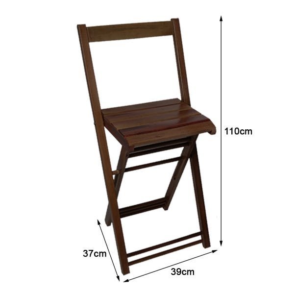 Conjunto de Mesa Bistrô de Madeira com 2 Cadeiras Dobrável Ideal para Bar e Restaurante Imbuia ...