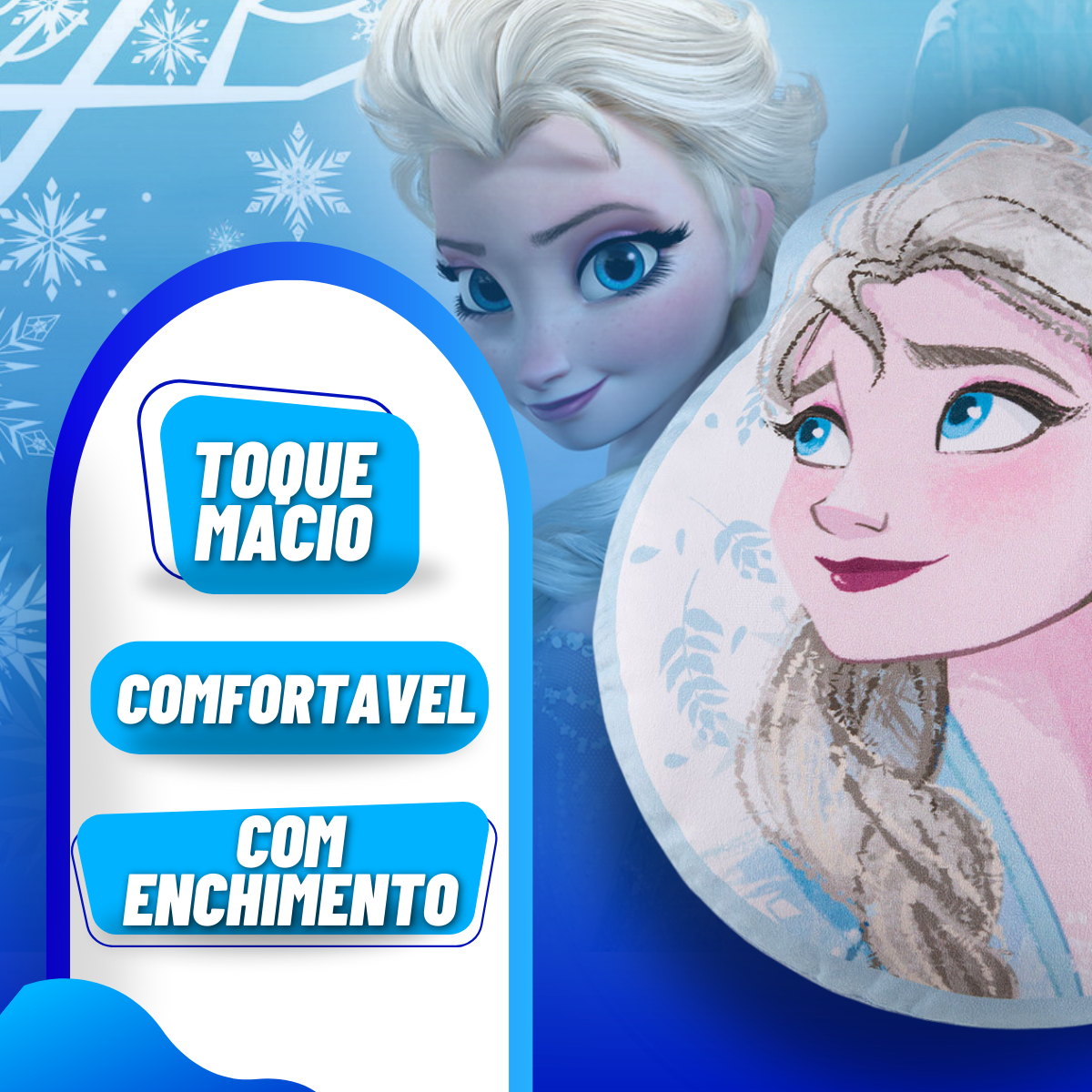 Almofada Infantil Personagem Menino Menina:Frozen Elsa | MadeiraMadeira