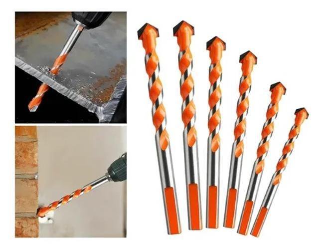 Kit 6 Broca De Torção Triangular Multifuncional 4/5/6/8/10/12Mm ...