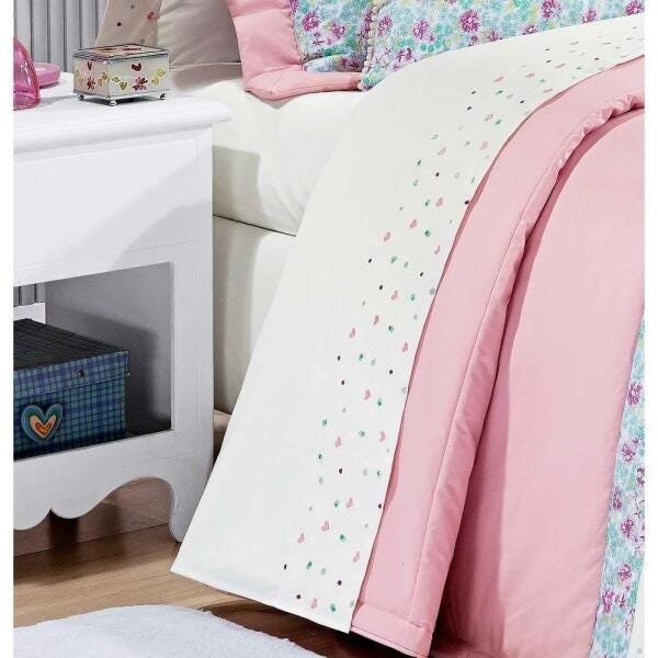 COLCHA BAILARINA - SOLTEIRO - PERCAL 200 FIOS - 4 PEÇAS - SOLTEIRO ...