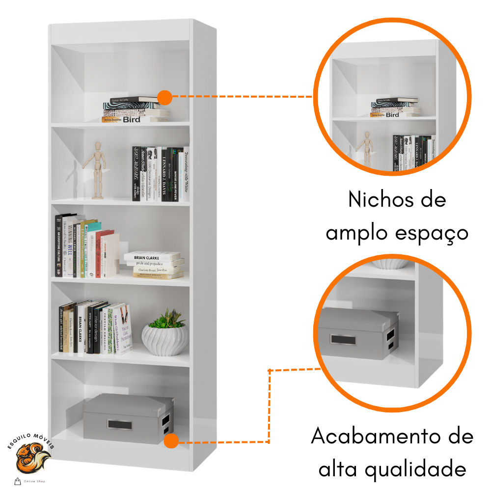 Organizador Kit 2 Livreiros Caio Multiuso Escritório Casa Branco ...