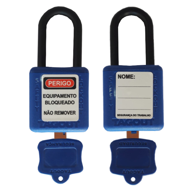 CADEADO DE BLOQUEIO COPO PLASTICO E HASTE PLASTICA 38 MM TAGOUT ATENDE ...