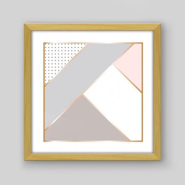 Quadro Geométrico Escandinavo - 30x30cm - Moldura Caixa Madeira ...
