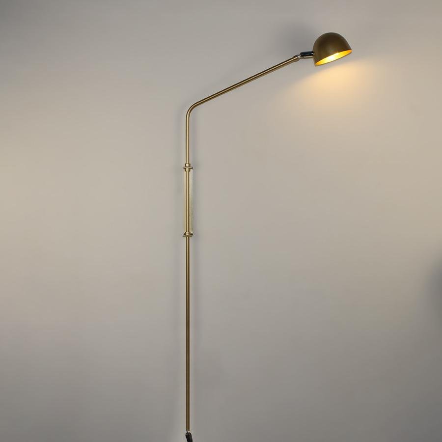 Arandela Cúpula Articulado 80x37cm Alumínio Dourado AR1892 | MadeiraMadeira