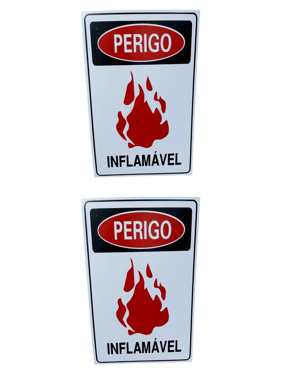 Kit Combo 2 Placa de Sinalização Perigo Inflamavel 20x30 Cm ...