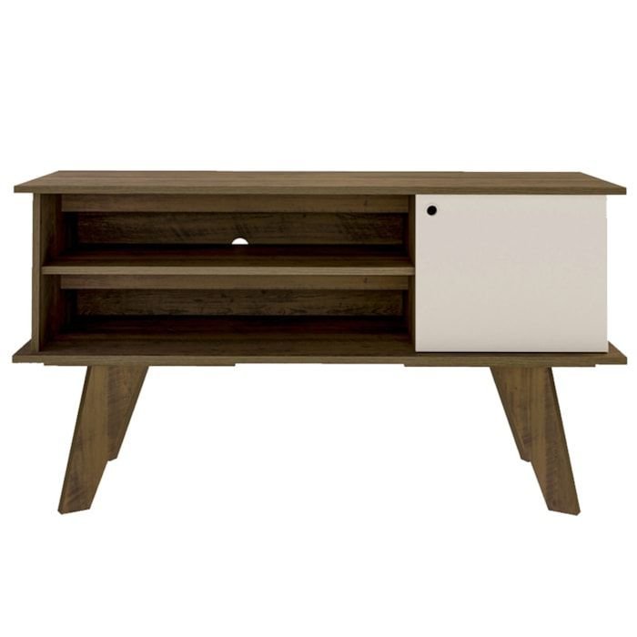 Rack Bancada para Tv 50 Pol 1p 120 Cm Pinho Off White Arly | MadeiraMadeira