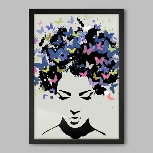 Quadro Black Power Borboletas | MadeiraMadeira