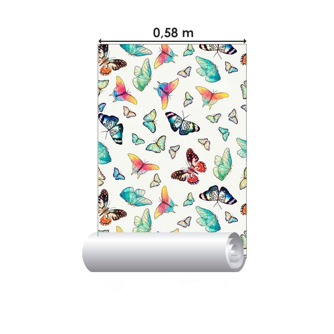 Papel De Parede Adesivo Borboletas N014203 Rolo 0,58x3M | MadeiraMadeira