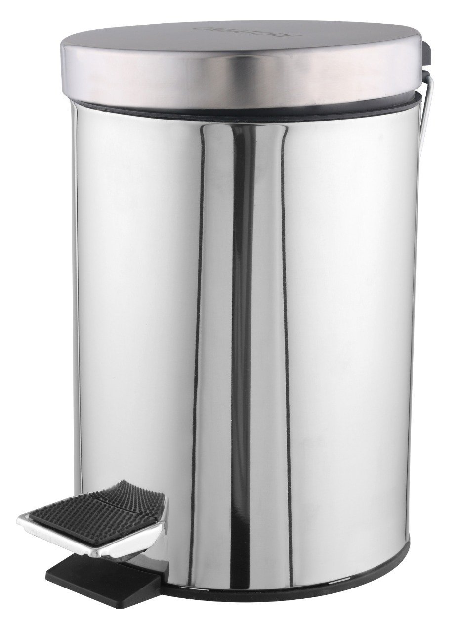 Lixeira Com Pedal Inox 3 Litros Cozinha Banheiro Escritório Multiuso ...