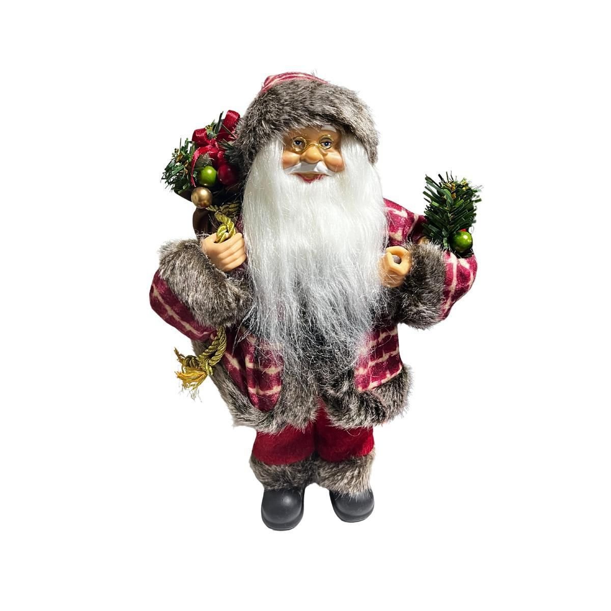 Papai Noel em Pé Vinho 35cm 30312 | MadeiraMadeira