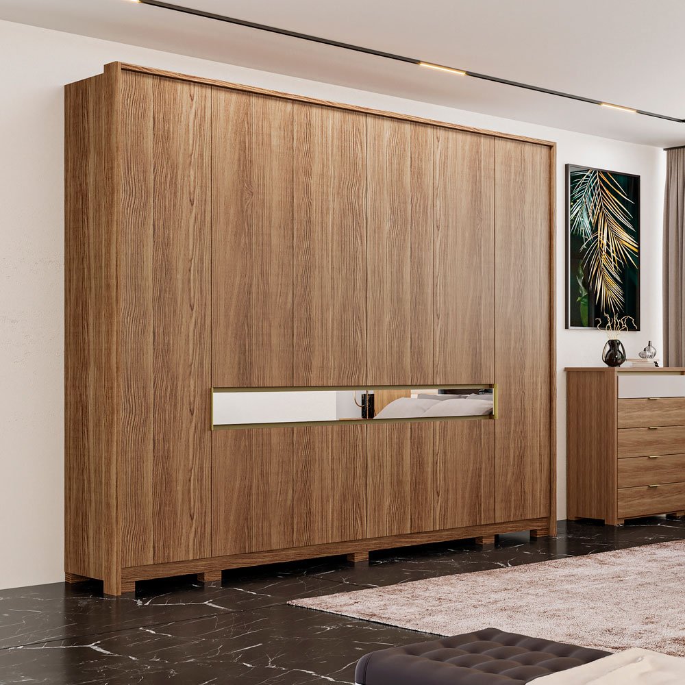 Guarda-Roupa Regência com 10 Portas e 8 Gavetas Móveis Rimo Freijó ...