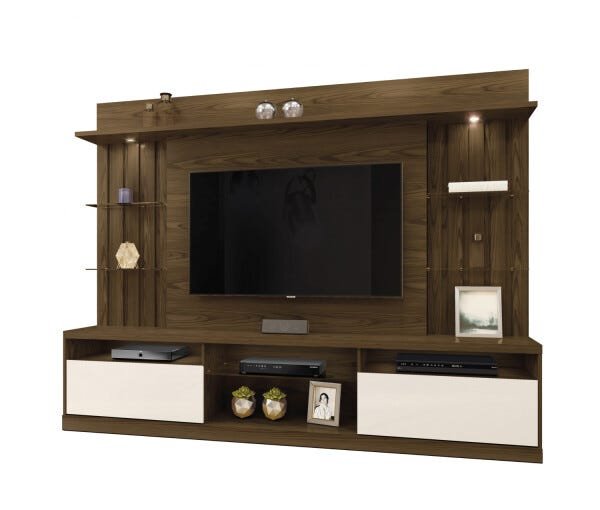 Estante Home para TV até 60 Polegadas Amsterdã 2,40M - Canion Soft/Off ...