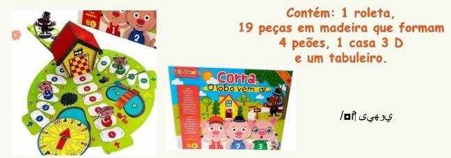 Brinquedo Brinque e Leia Corra, o Lobo Vem Aí Jogo de Tabuleiro Educativo 3 Porquinhos - Ref ...