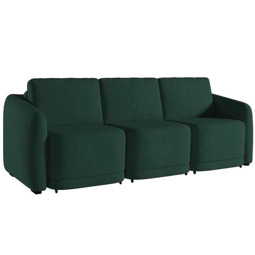 Sofá Cama Casal para Sala 306cm Polska K04 Veludo Verde - Mpozenato ...