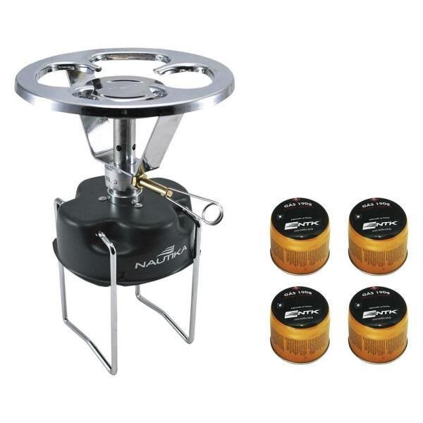 Kit Fogareiro Nautika Trail com 4 Cartucho Gás Nautika 190G | MadeiraMadeira