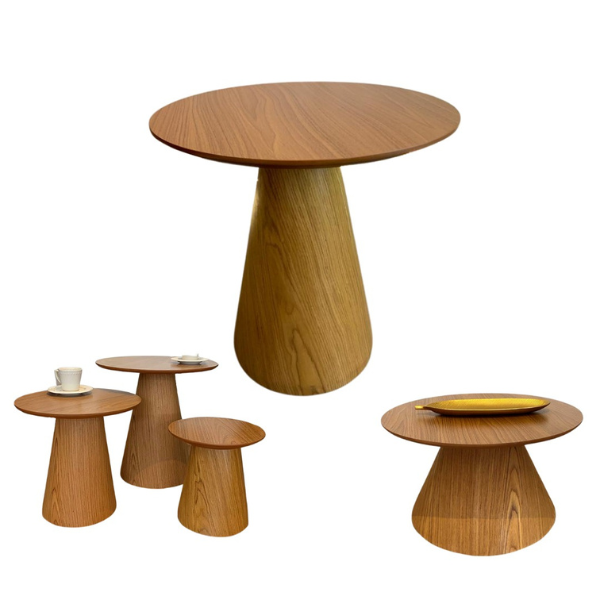 Conjunto de Mesas Cone - Jantar, Centro e Trio de Laterais Personal Moveis Design Mesa Cone ...