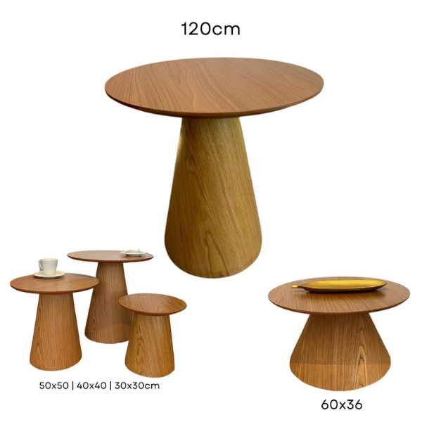 Conjunto de Mesas Cone - Jantar, Centro e Trio de Laterais Personal Moveis Design Mesa Cone ...